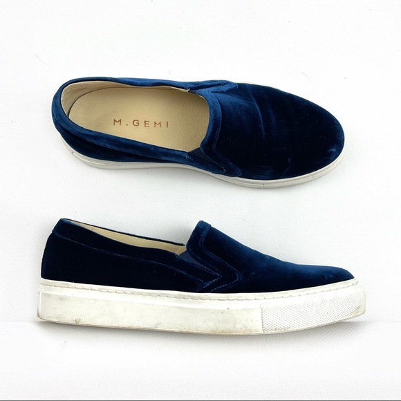 M. Gemi | Shoes | M Gemi Sofia Blue Velvet Sneakers 37 Us 7 | Poshmark